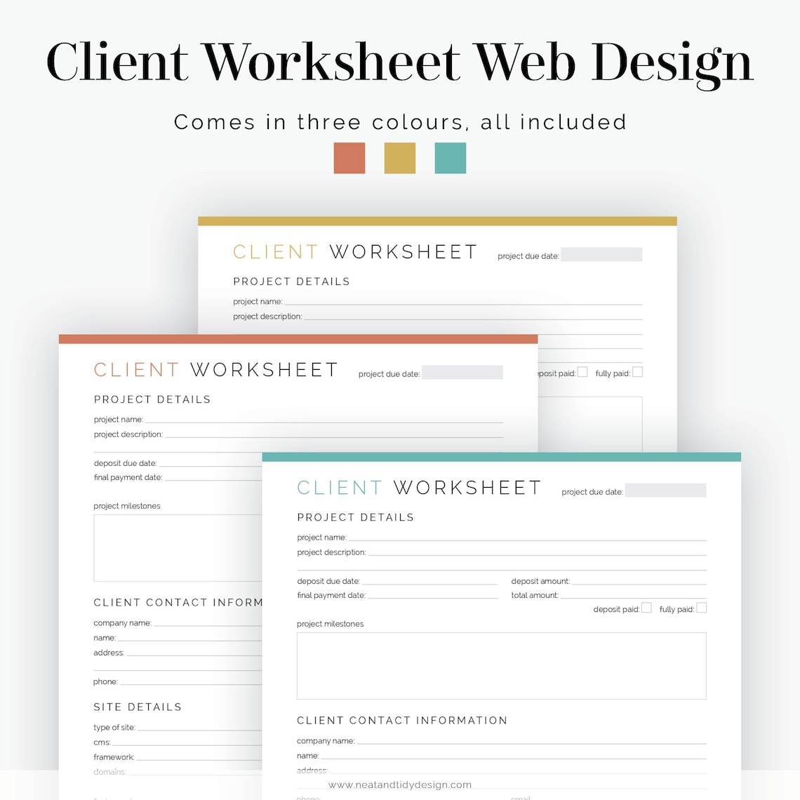 Client Worksheet Web Design Fillable Printable PDF Web | Etsy