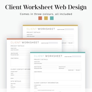 Client Worksheet Web Design - Fillable - Printable PDF - Web Design ...