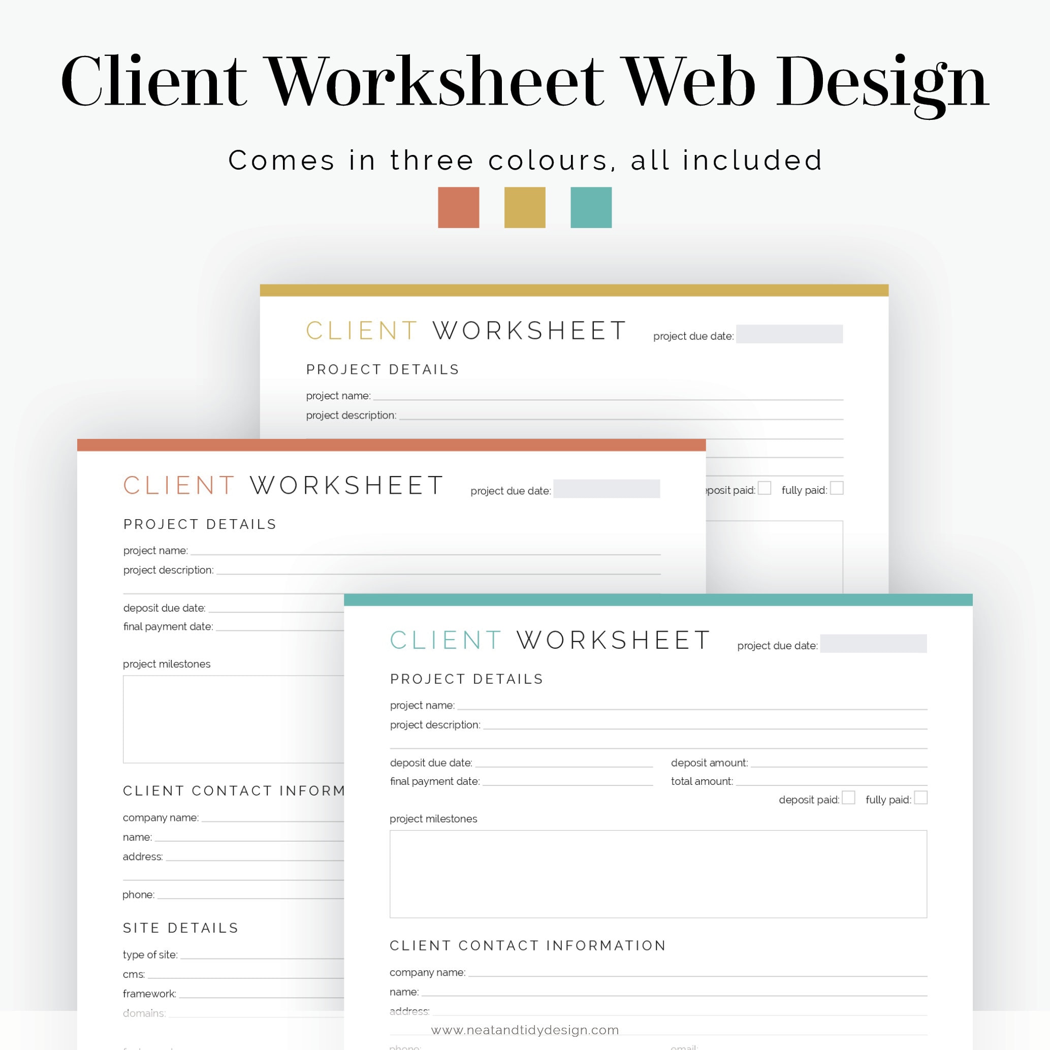 Client Worksheet Web Design - Fillable - Printable PDF - Web Design ...