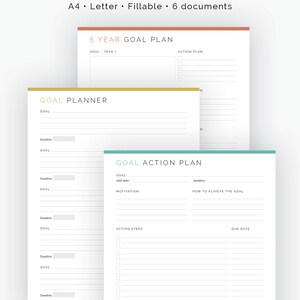 Mini Goal Planning Kit (6 Documents) - Fillable - Printable PDF - New ...