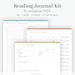 Reading Journal Kit (11 Documents) - Fillable - Printable PDF - Book ...