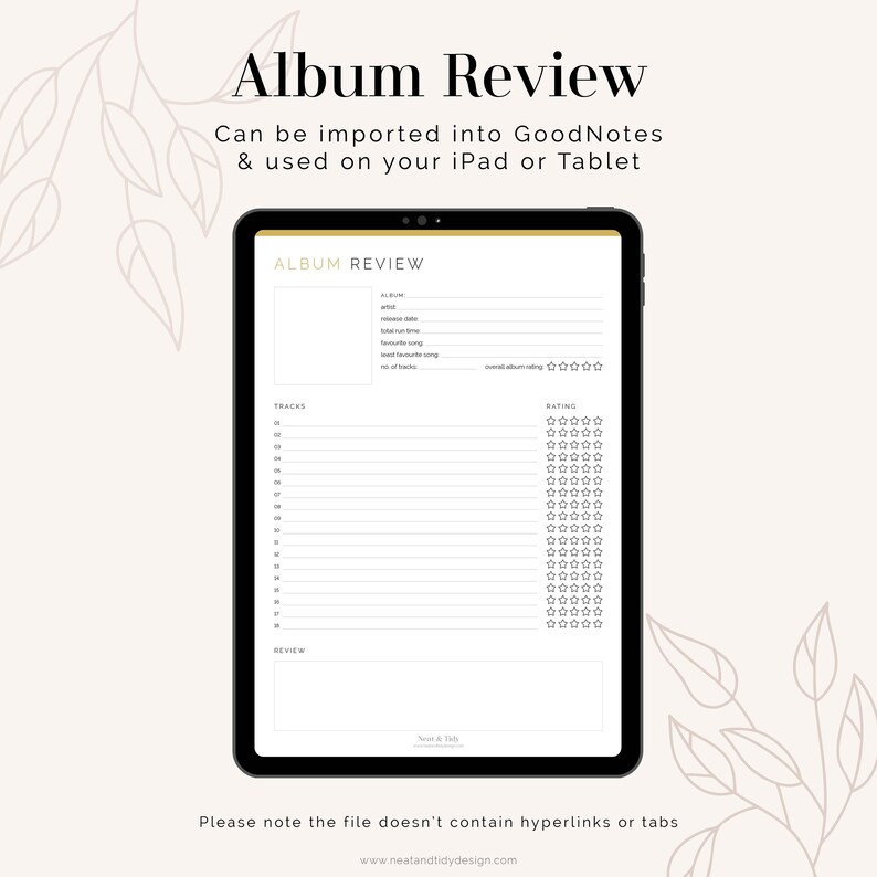 Music Album Review - Fillable, Printable PDF - Album Rating Template ...