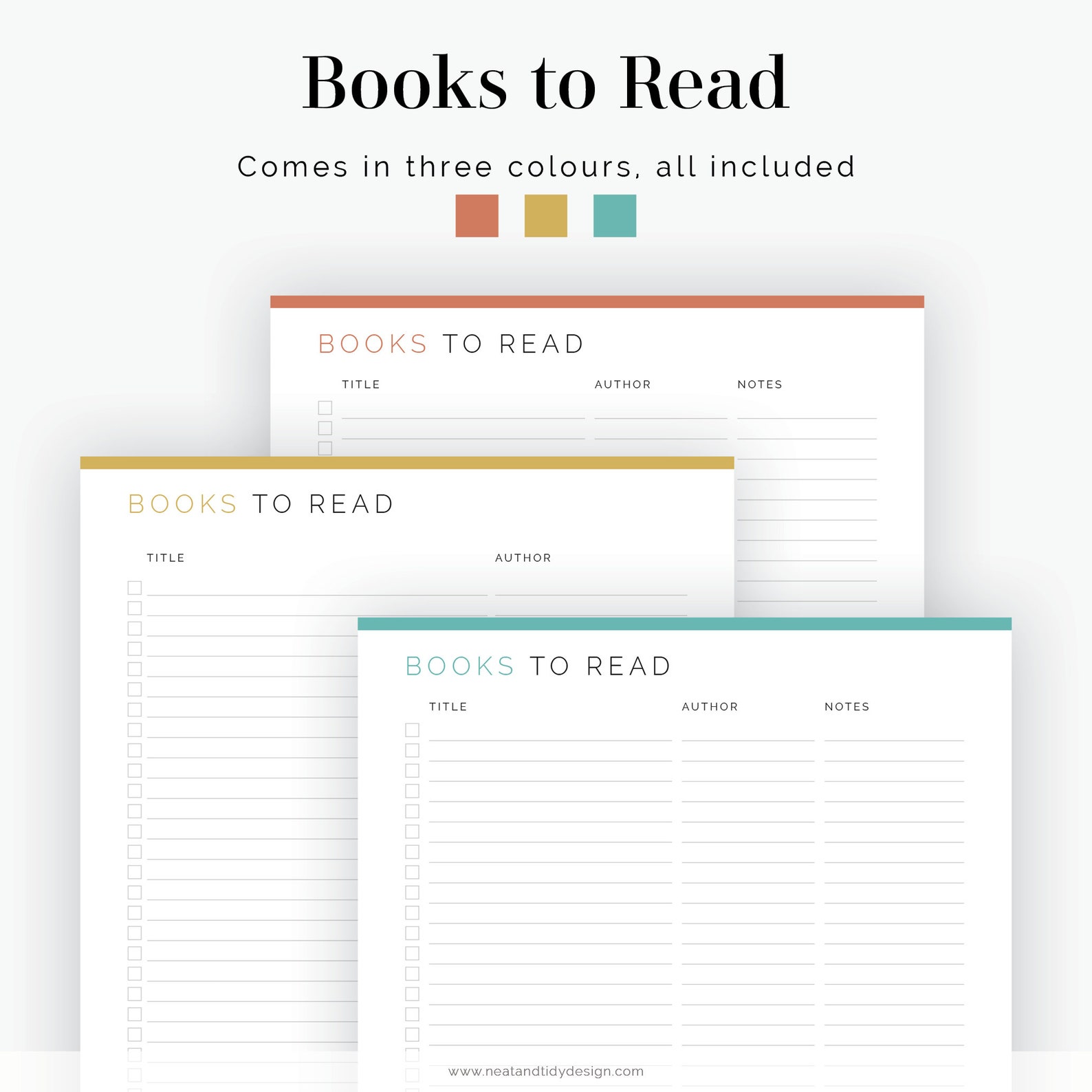 Books to Read List Fillable Printable PDF Readers Kit | Etsy