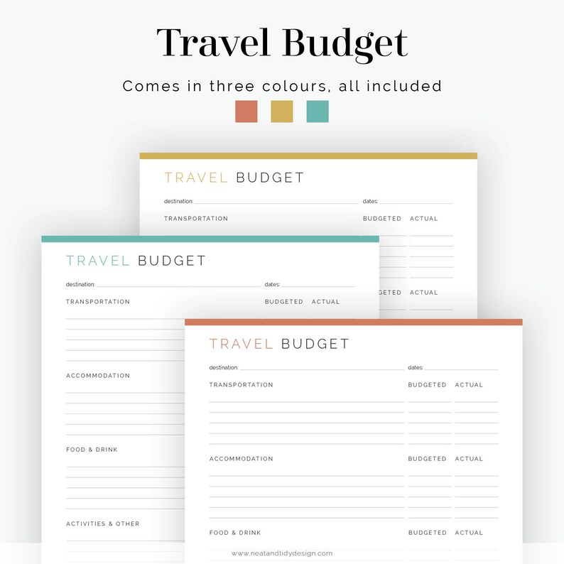 Travel Budget Fillable Travel Planner, Vacation Planner, Travel ...