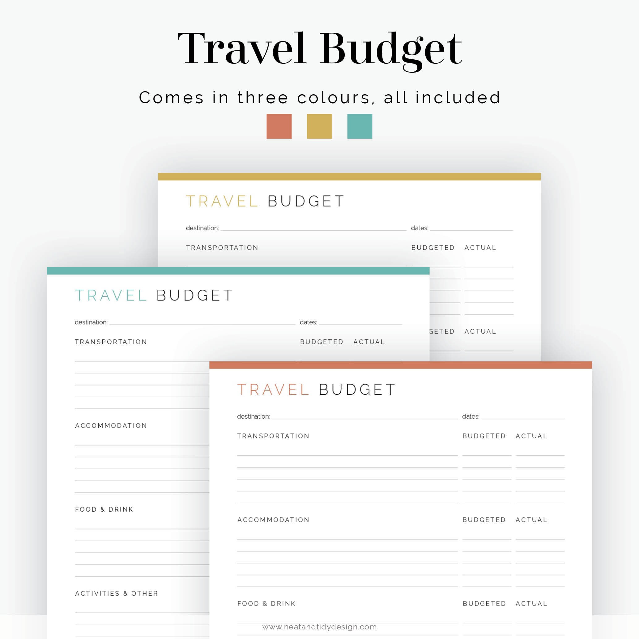 Travel Budget Fillable Travel Planner, Vacation Planner, Travel ...