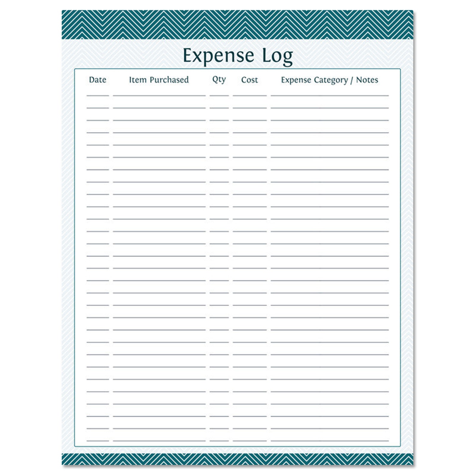 Expense Log - Fillable - Instant Download - Finance Printable PDF - Etsy