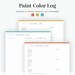 Paint Color Log Household Paint Colour Tracker Fillable Printable PDF ...