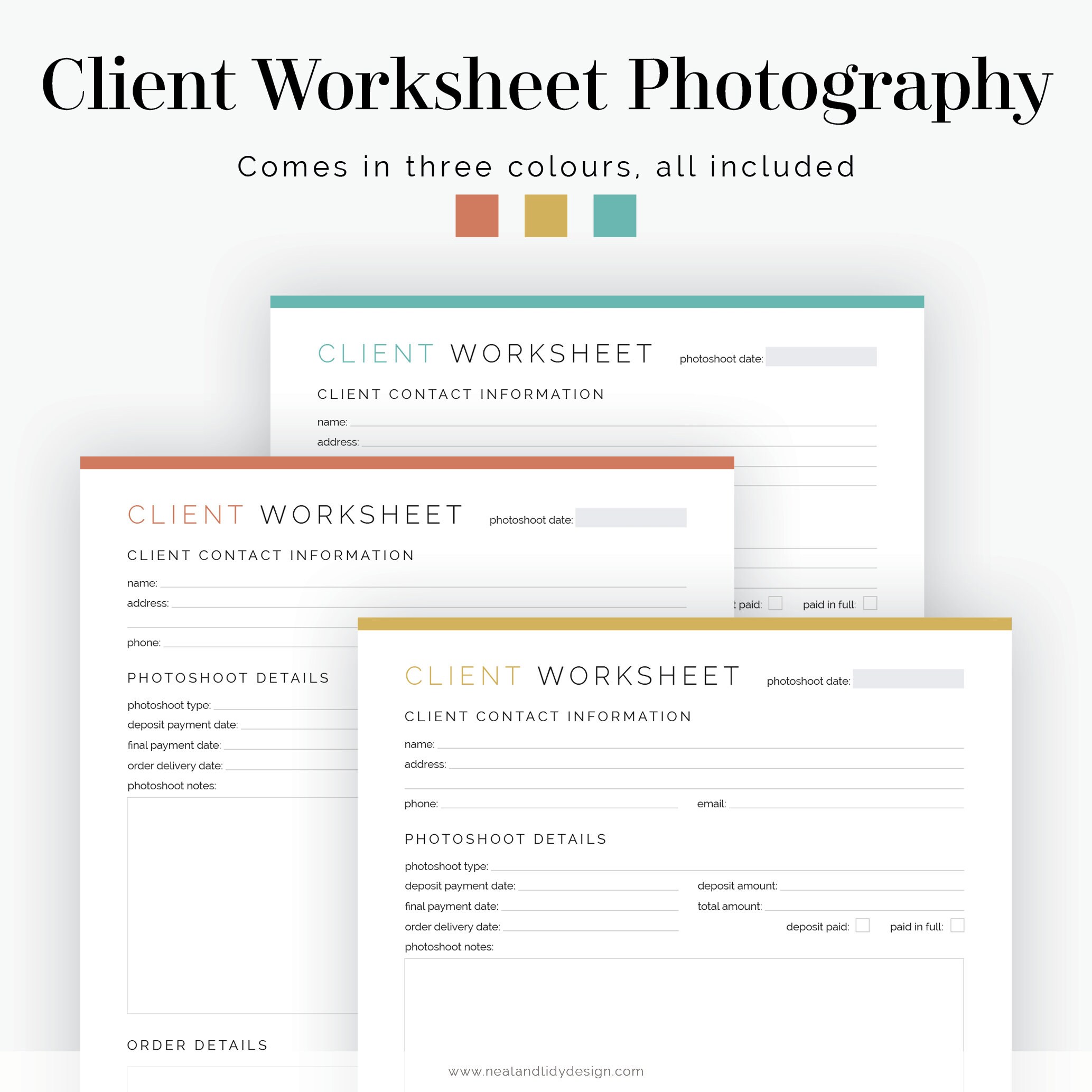 Client Worksheet Photography - Fillable - Printable PDF - Photography ...