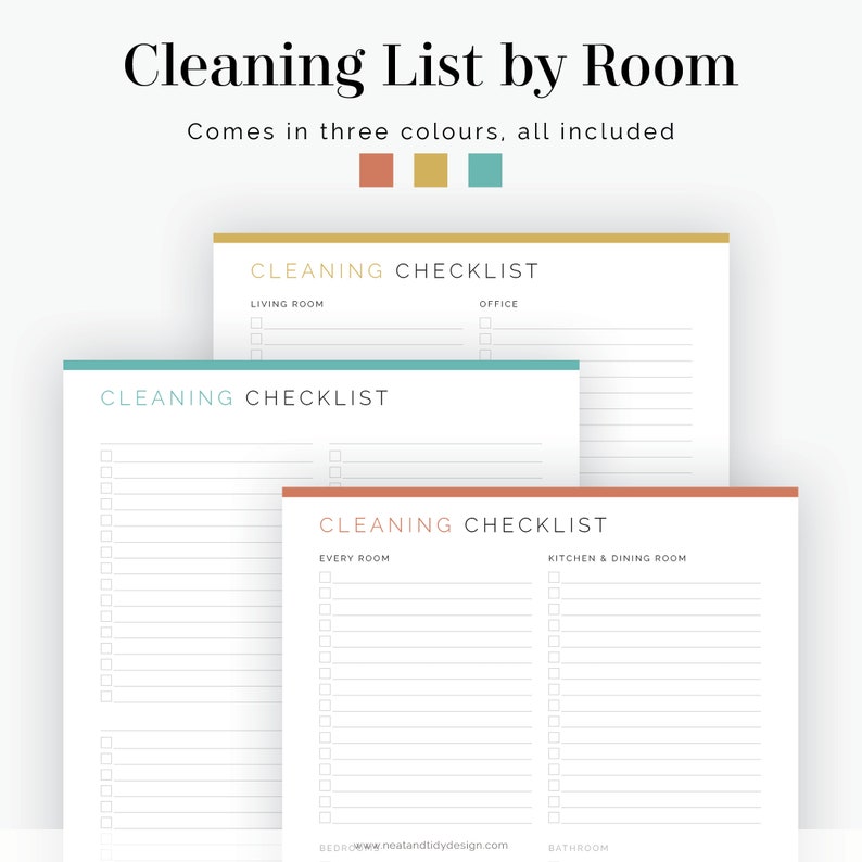 Cleaning Checklist by Room Fillable Printable PDF - Etsy