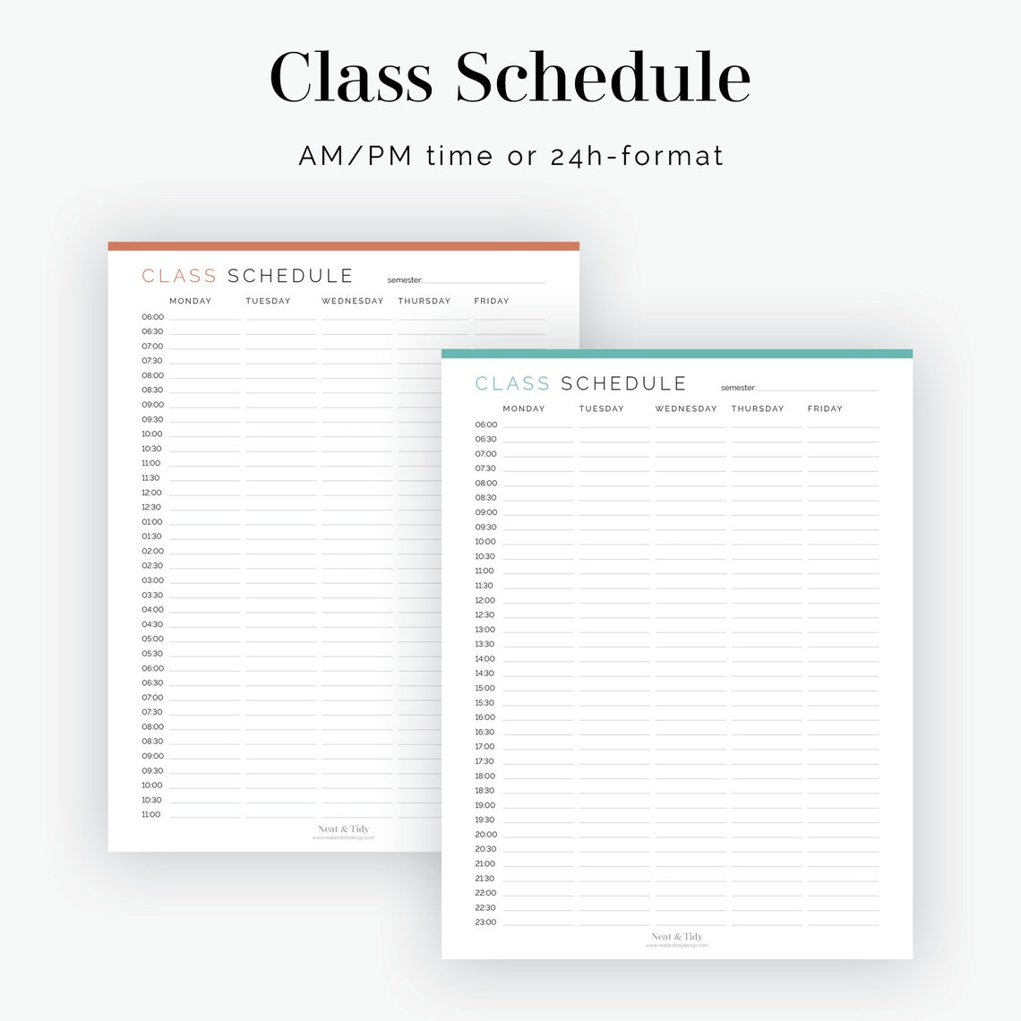 Class Schedule Fillable Printable PDF Student Planner, High School ...