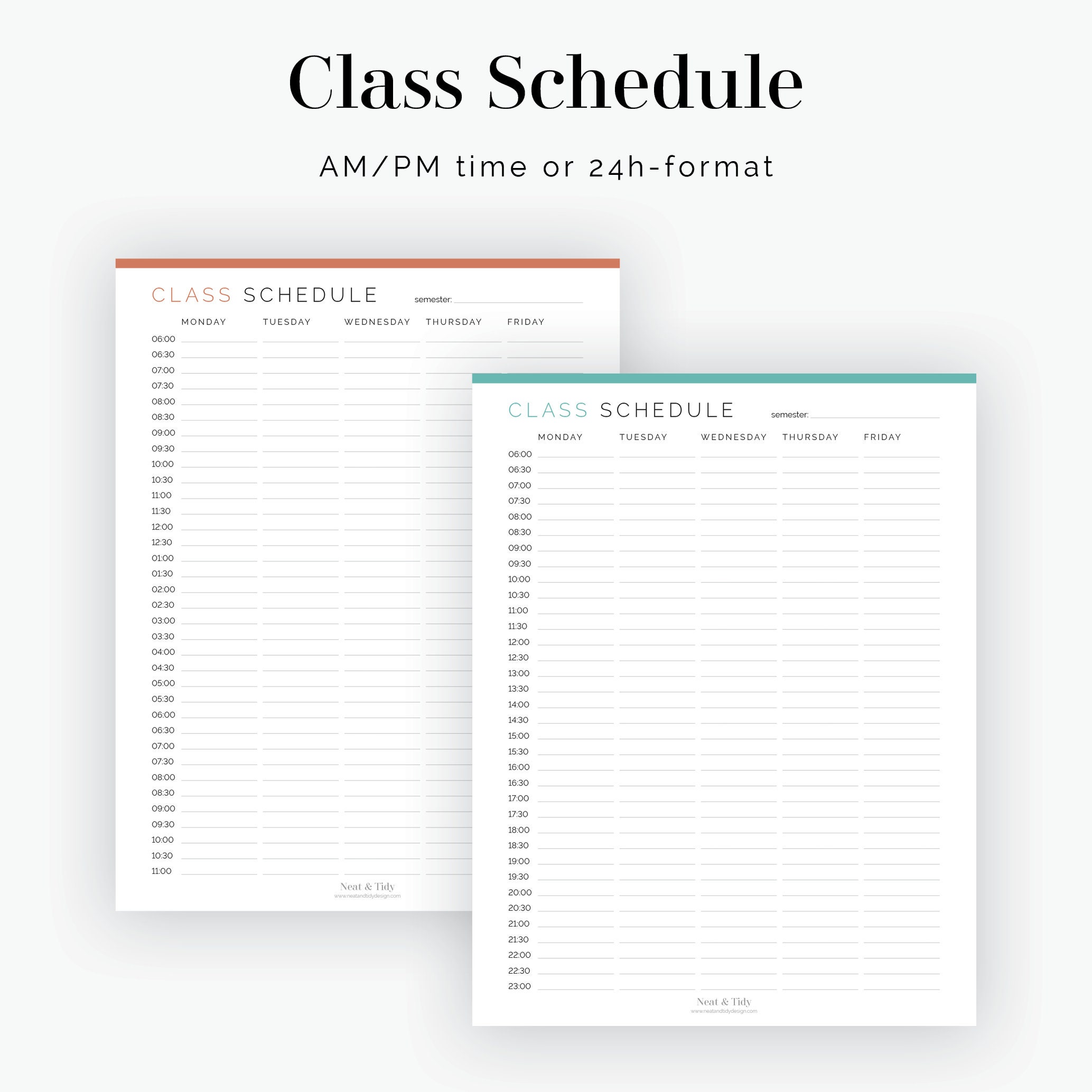 Class Schedule Fillable Printable PDF Student Planner, High School ...