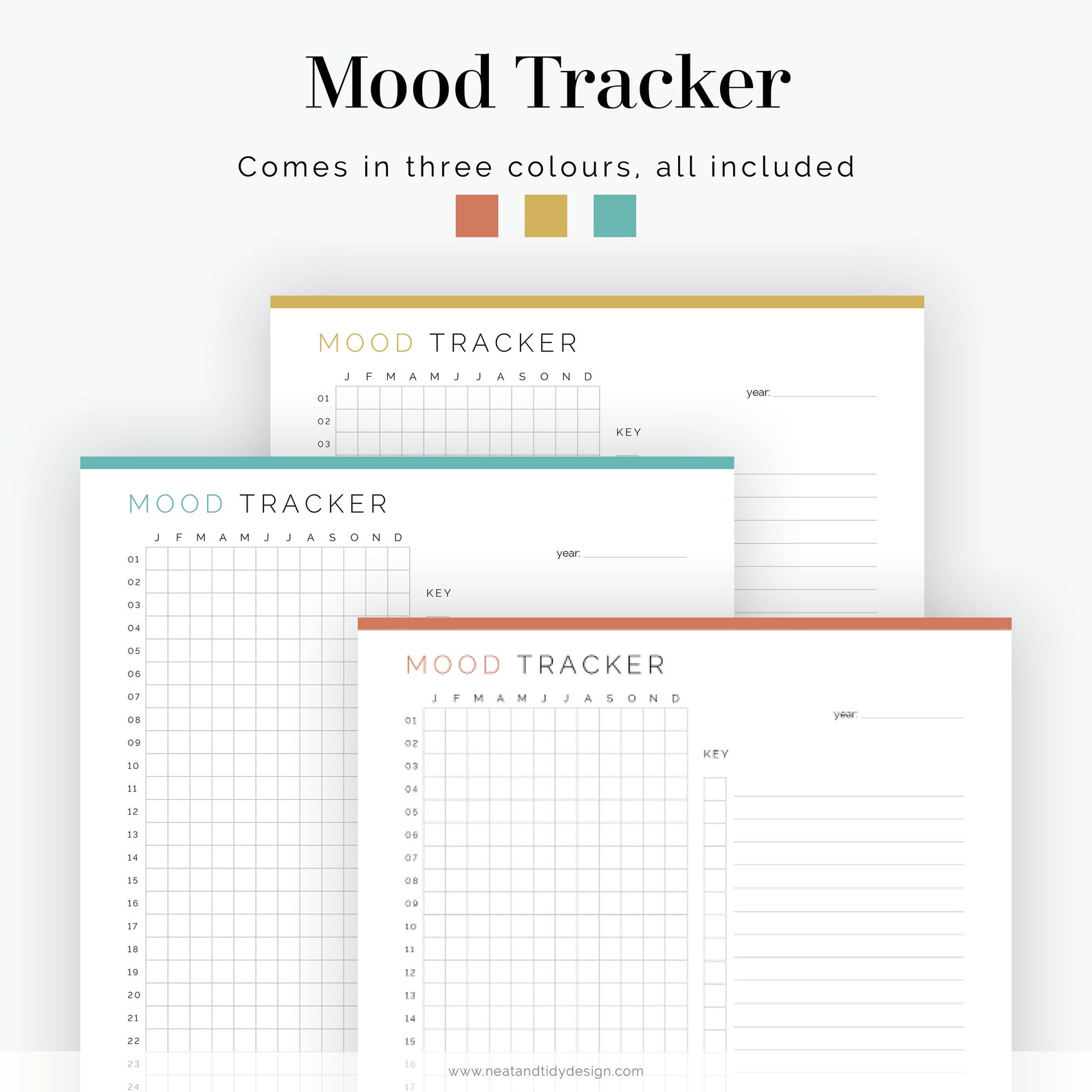 Mood Tracker Fillable Printable PDF Journaling New Year | Etsy