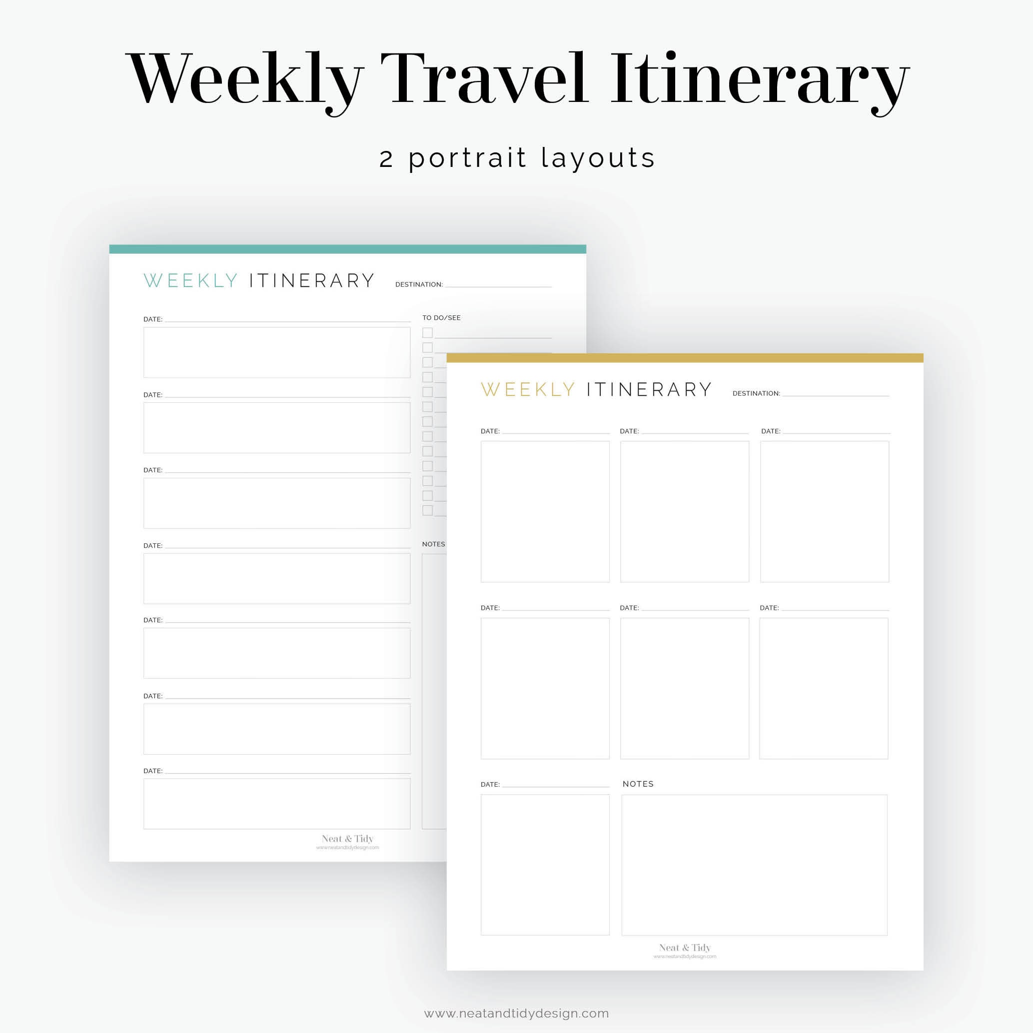 Weekly Travel Itinerary Planner Fillable Travel Planner, Vacation ...