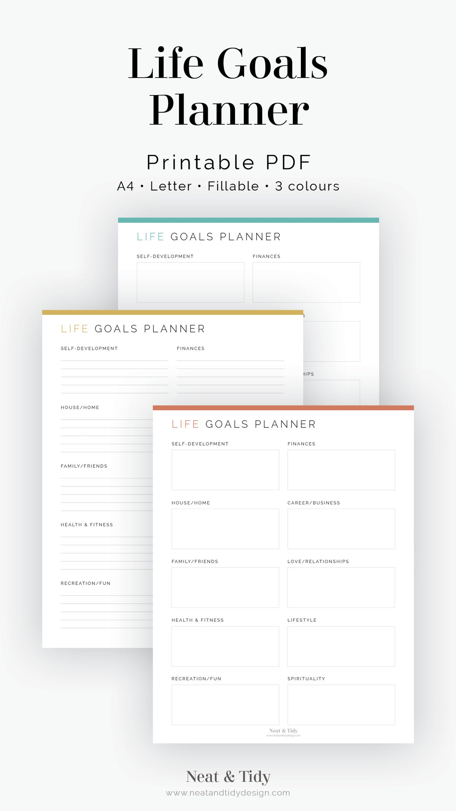 Life Goals Planner Fillable Printable PDF New Year - Etsy Canada