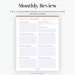 Monthly Check-in Journal Page - Fillable - Printable PDF - Positivity ...