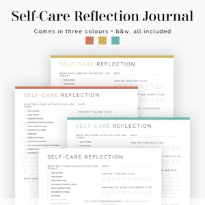 Guided Self-care Reflection Journal Page - Fillable - Printable PDF ...
