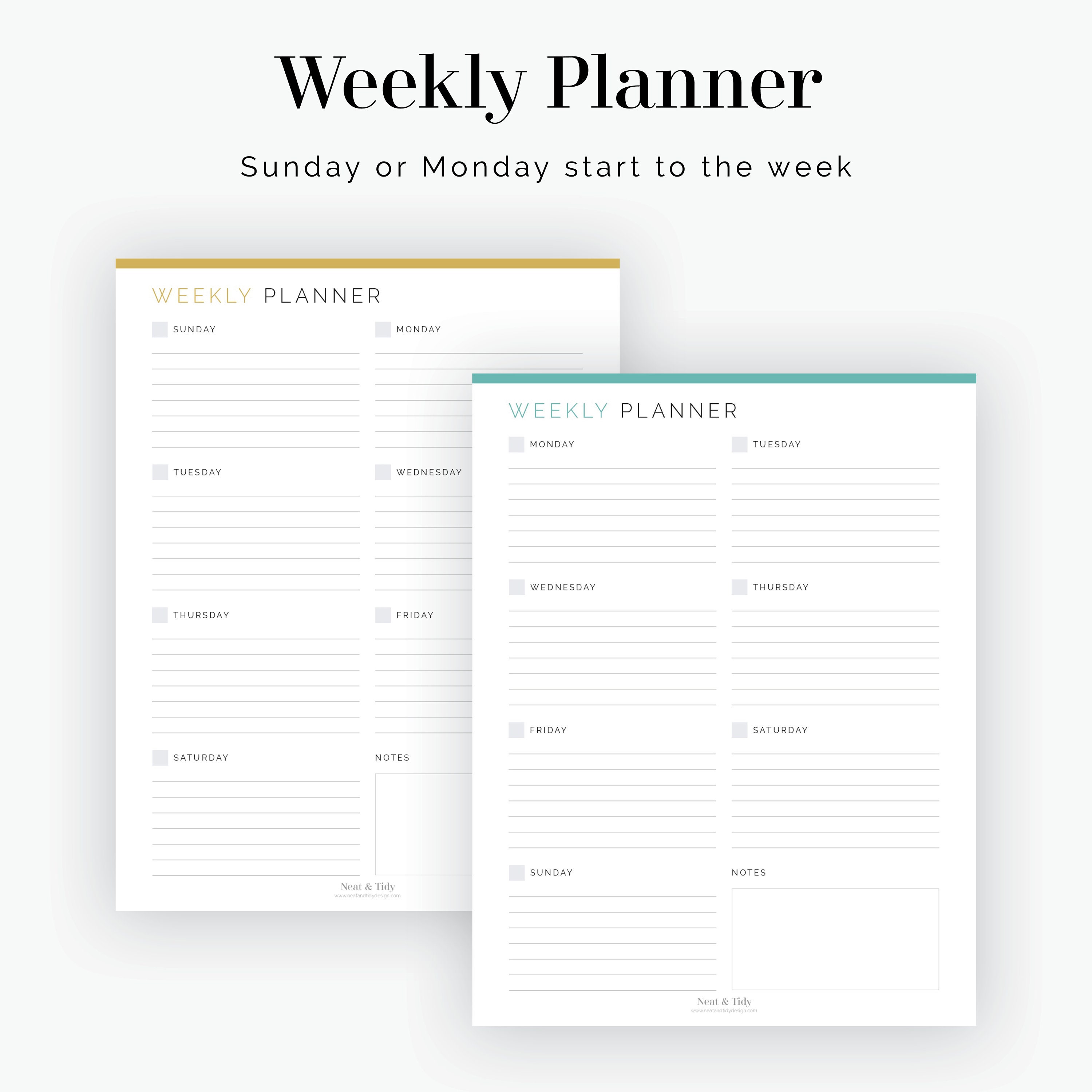 Weekly Planner V3 Fillable Printable PDF Time Management, Productivity ...