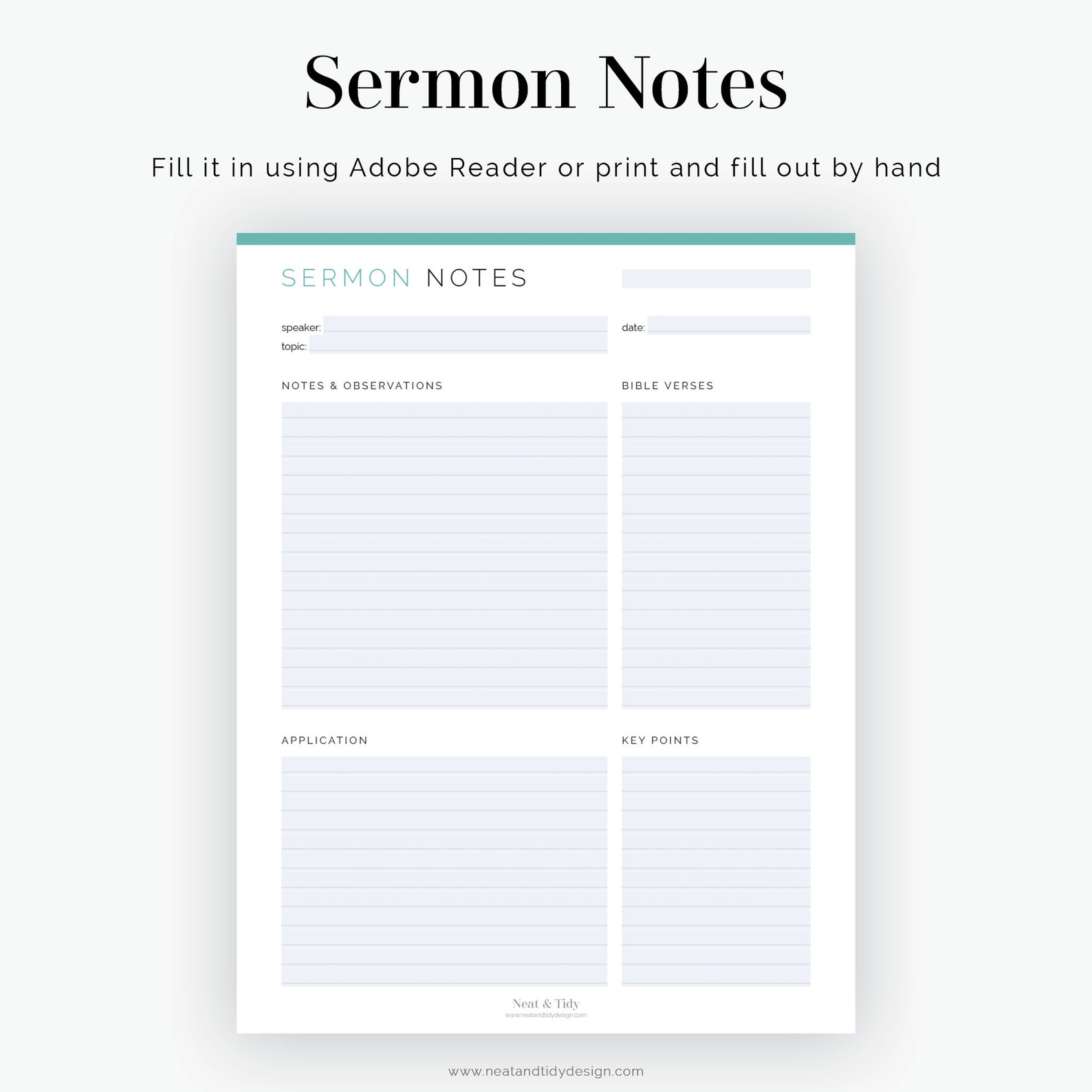 Sermon Notes - Fillable - Printable PDF - Devotional Practice ...