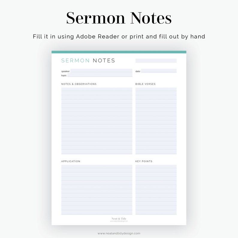 Sermon Notes - Fillable - Printable PDF - Devotional Practice ...