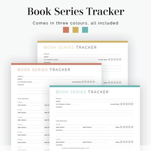 Book Series Tracker - Fillable - Printable PDF - Part of the Reading ...
