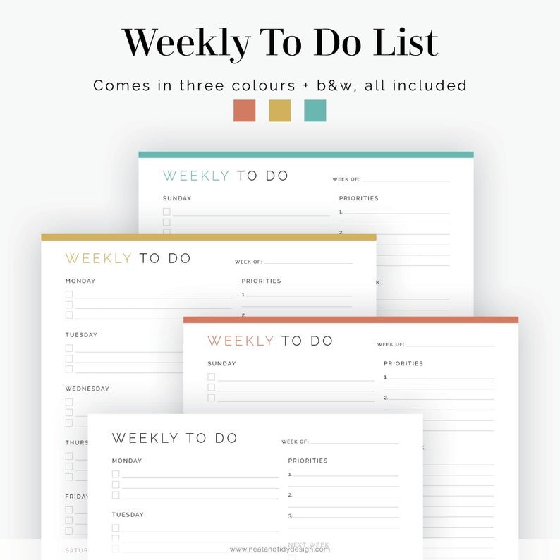 Weekly to Do List V3 Fillable Printable PDF Task Management ...