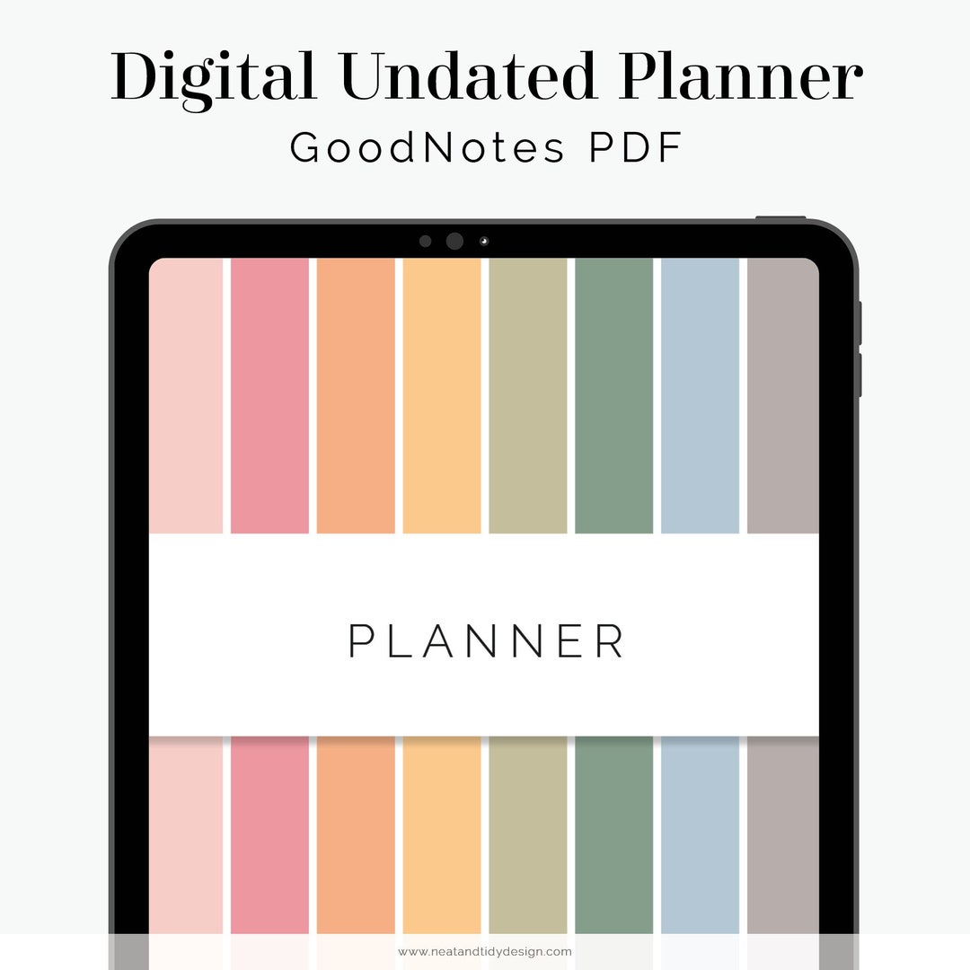 Digital Undated Planner (rainbow) for Goodnotes (portrait ...