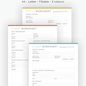 Client Worksheet Web Design - Fillable - Printable PDF - Web Design ...