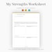My Strengths Worksheet - Fillable - Printable PDF - Mental Health ...