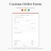 Custom Order Form Fillable Business Planner Printable Organizational ...