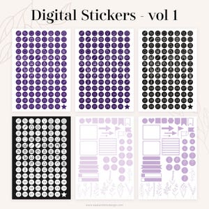 Aesthetic Purple Digital Stickers for Goodnotes | 1520+ Digital Planner ...