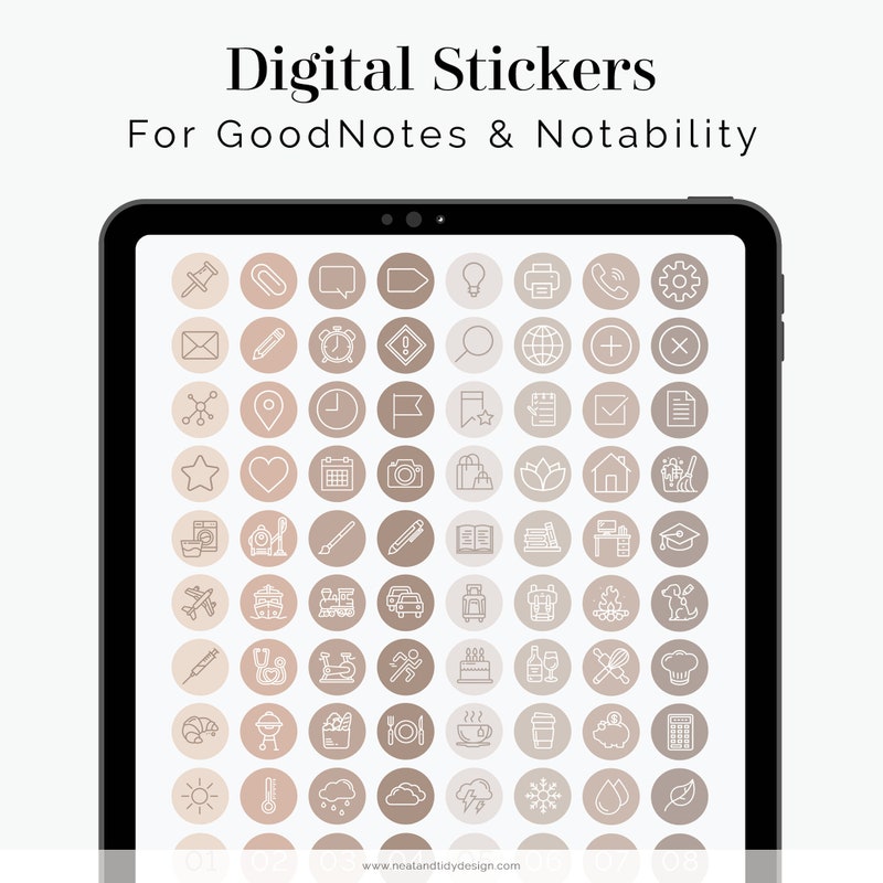 Neutral Stickers - Etsy