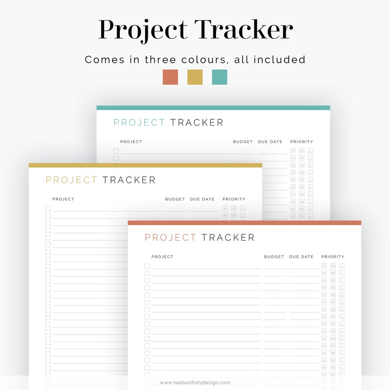 Project Tracker Fillable Printable PDF Task Management, Productivity ...