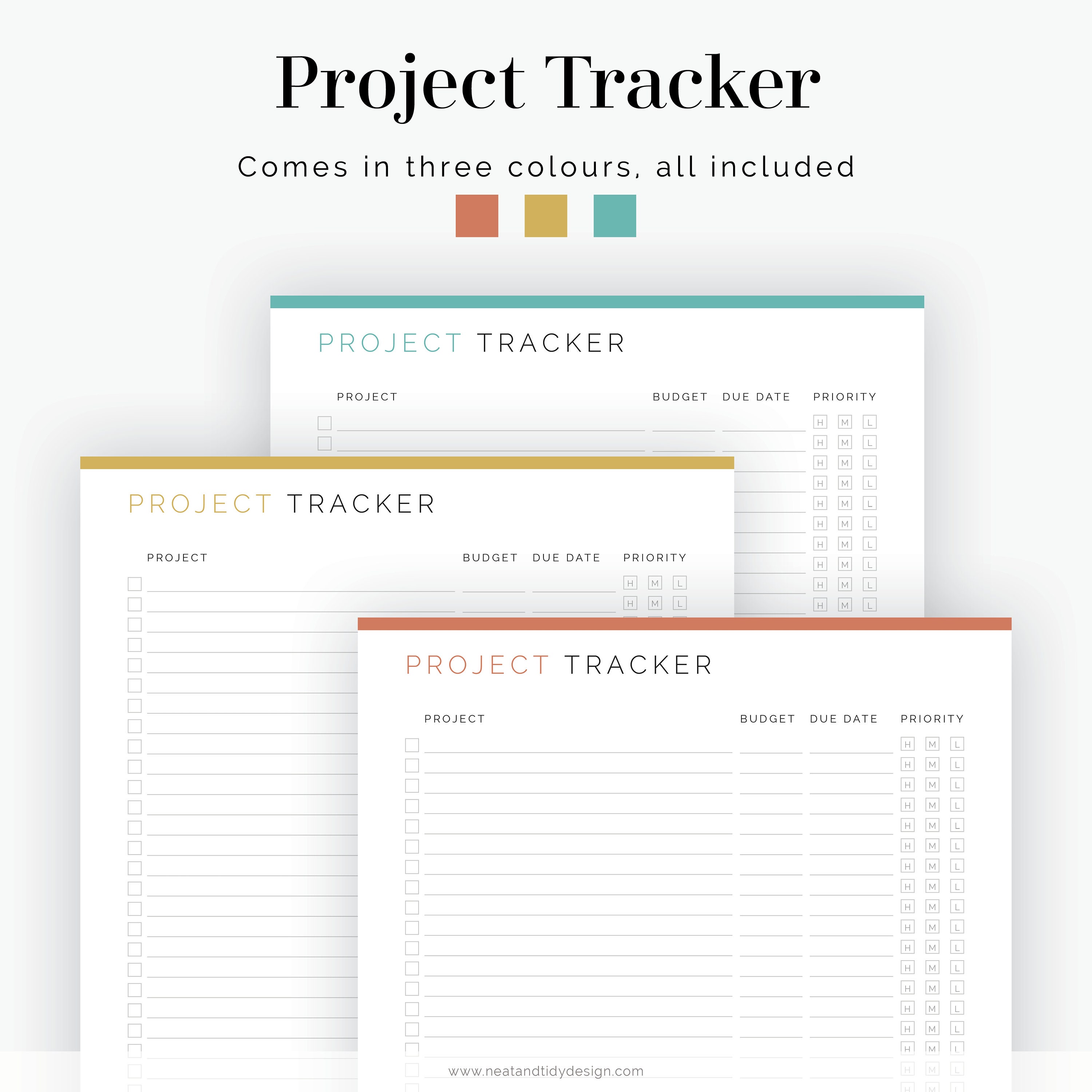 Project Tracker Fillable Printable PDF Task Management, Productivity ...