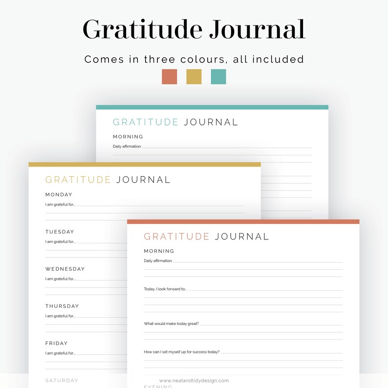 Gratitude Journal 2 Layouts Fillable Printable PDF - Etsy