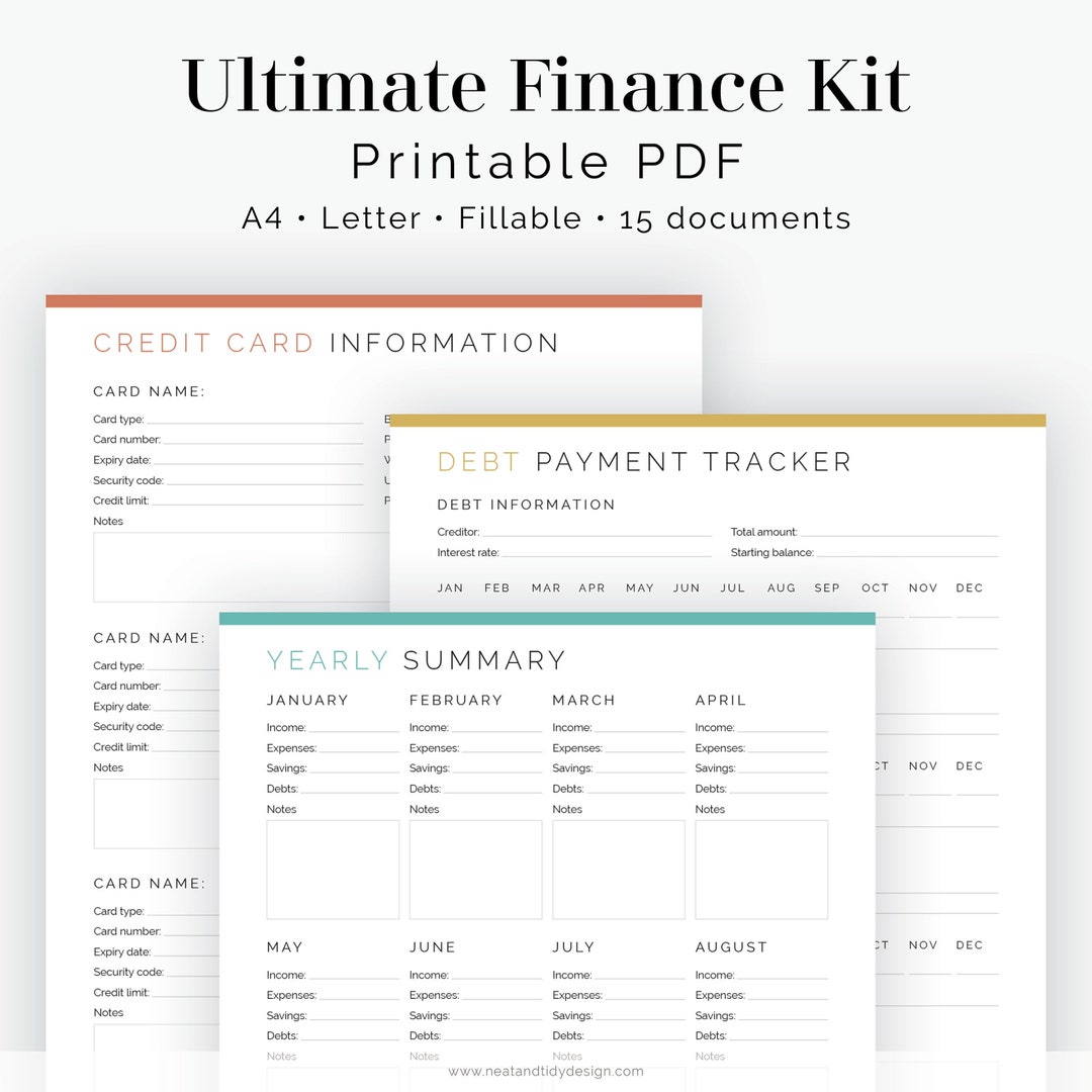 Ultimate Finance Kit (15 Documents) - Fillable - Printable PDF ...