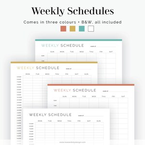 Weekly Schedule (2 Layouts) - Fillable - Printable PDF - Weekly Planner ...