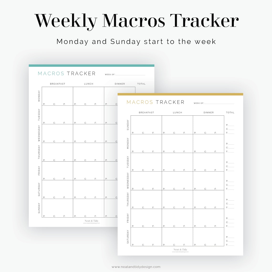 Weekly Macros Tracker Fillable Printable PDF Weekly Food - Etsy