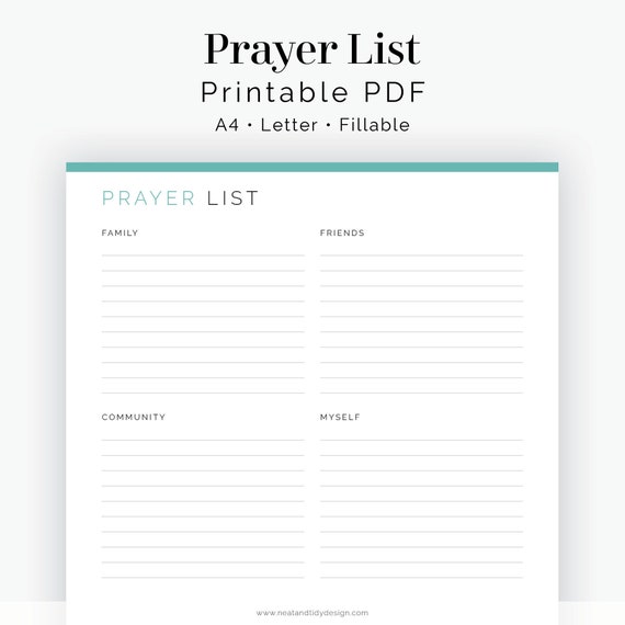 Prayer List 2 Layouts Fillable Printable PDF Daily - Etsy