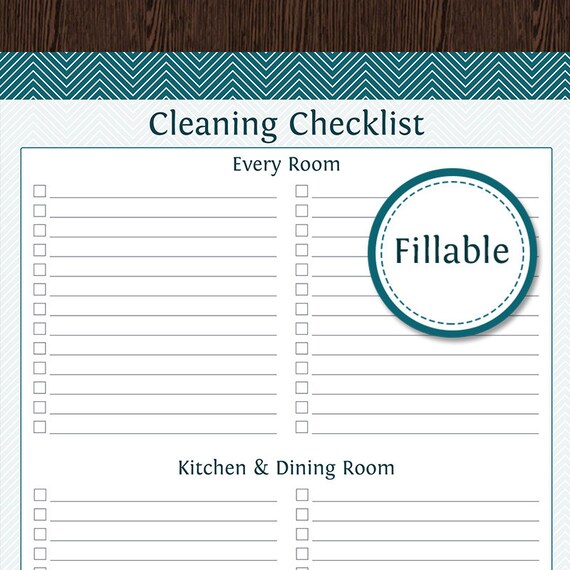 Cleaning Checklist By Room Printable