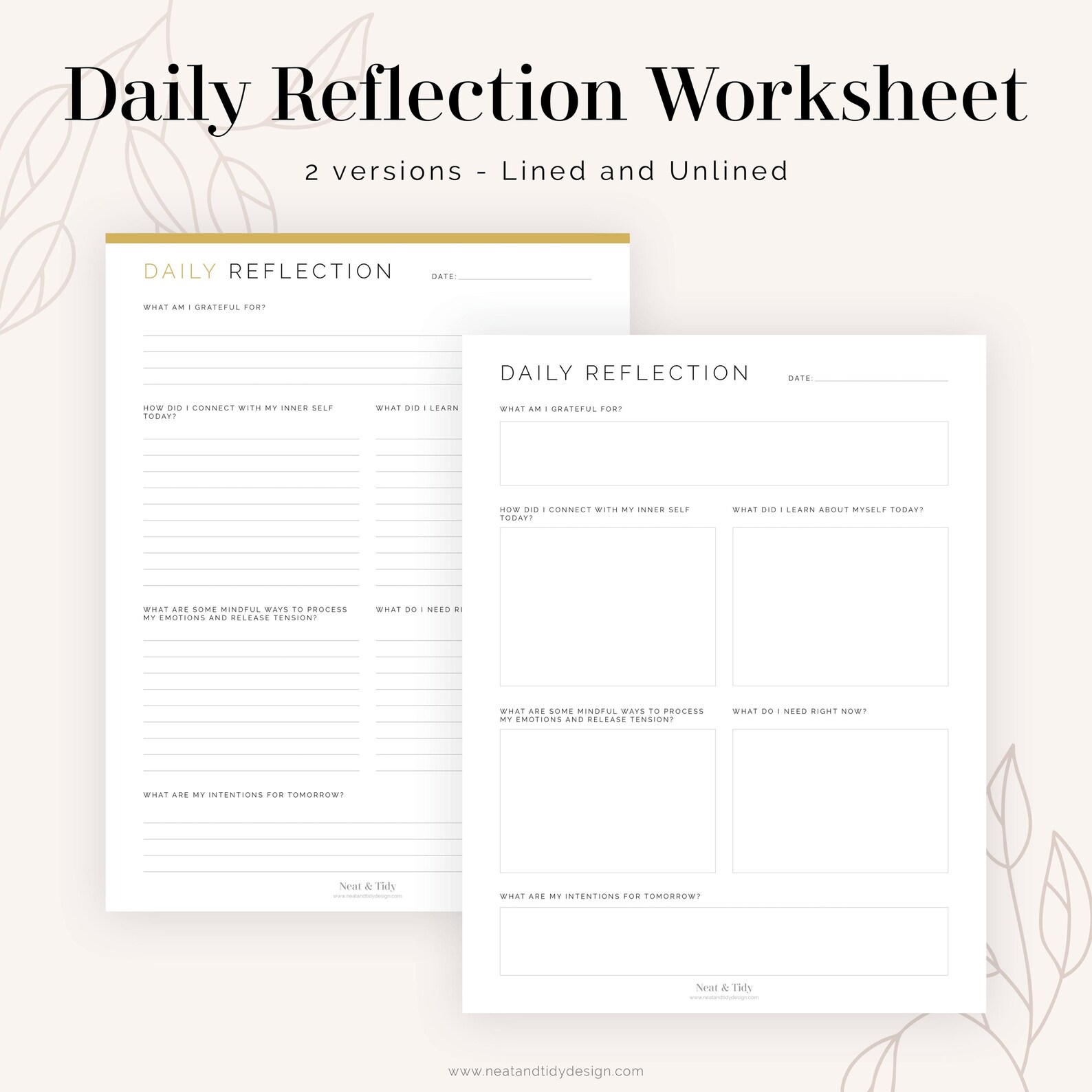 Self-reflection Worksheet | Daily Check-in Journal Printable ...