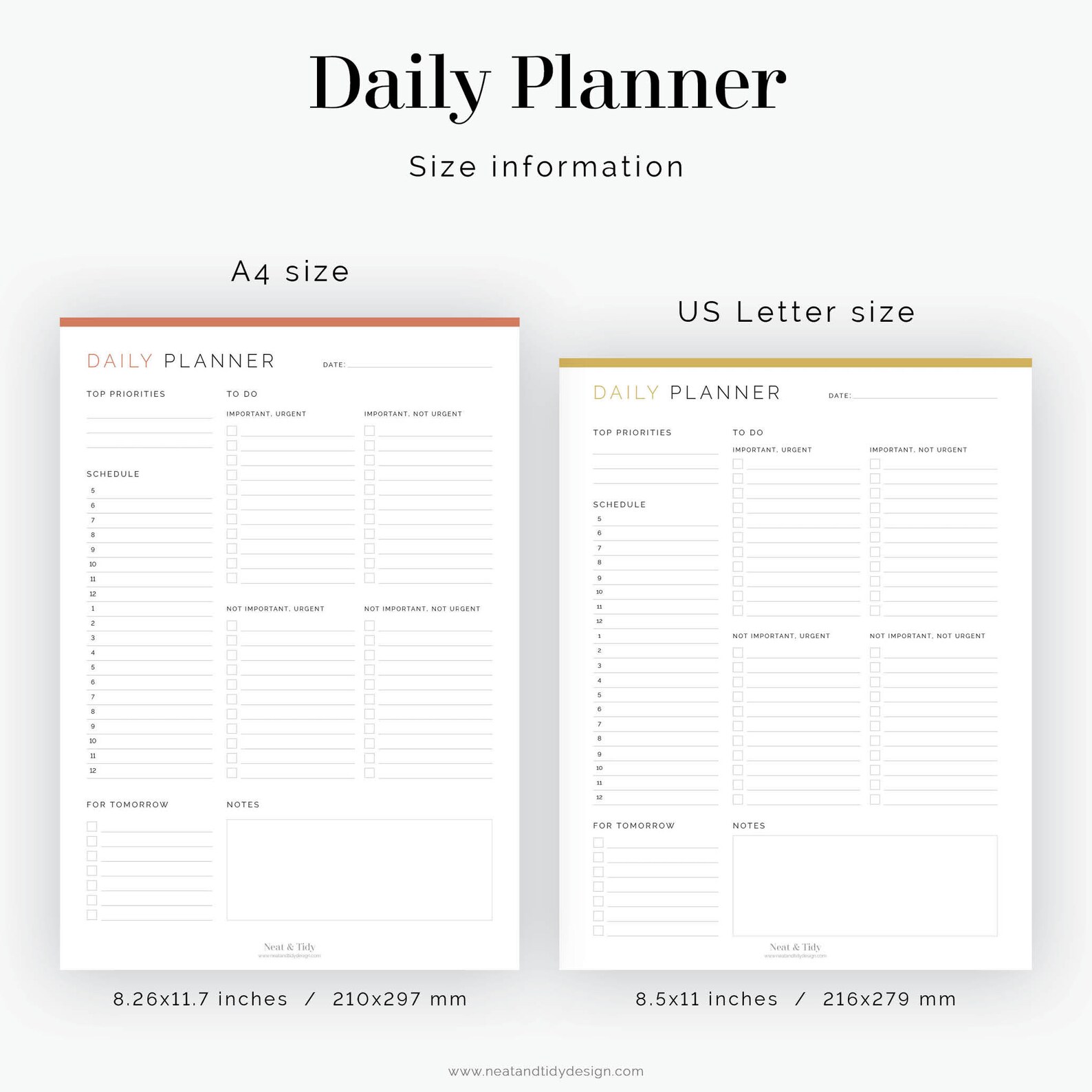 Daily Planner With to Do List Quadrant Fillable Printable - Etsy