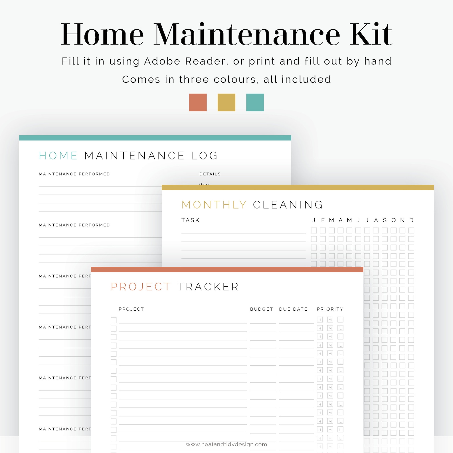 Home Maintenance Kit 8 Documents House Maintenance Tasks - Etsy