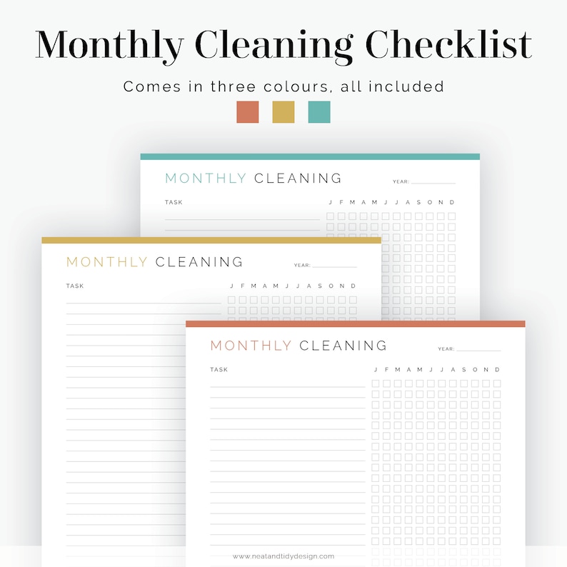 Monthly Cleaning Checklist Fillable Printable PDF - Etsy