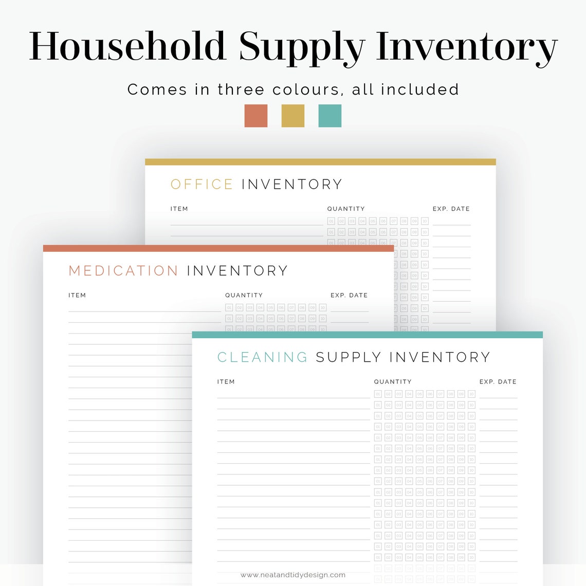 Household Supply Inventory Office Toiletries Cleaning - Etsy