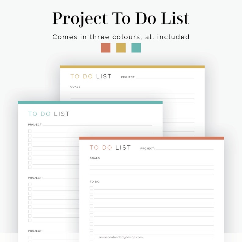 Project to Do List 2 Layouts Fillable Printable PDF | Etsy