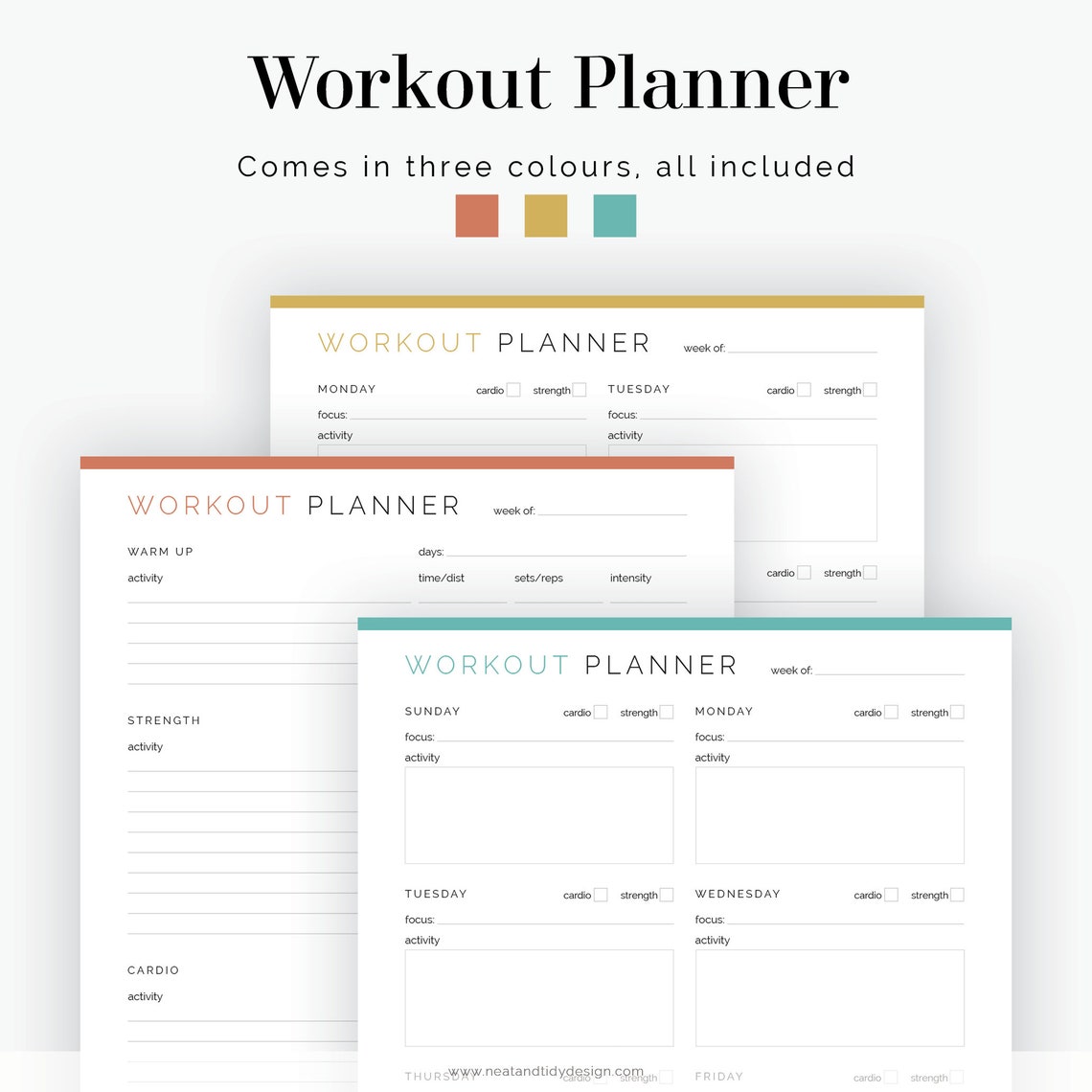 Weekly Workout Planner/tracker Fillable Printable PDF Fitness Tracker ...