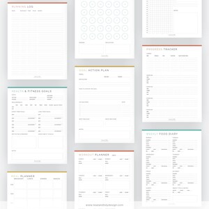 Health & Fitness Kit (10 Documents) - Fillable - Printable PDF - Health ...