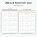 2023-24 Academic Year Overview Printable PDF non-fillable Time ...