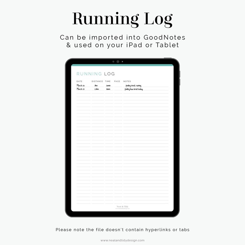 Running Log - Fillable - Printable PDF - Fitness Tracker, Runners Log ...