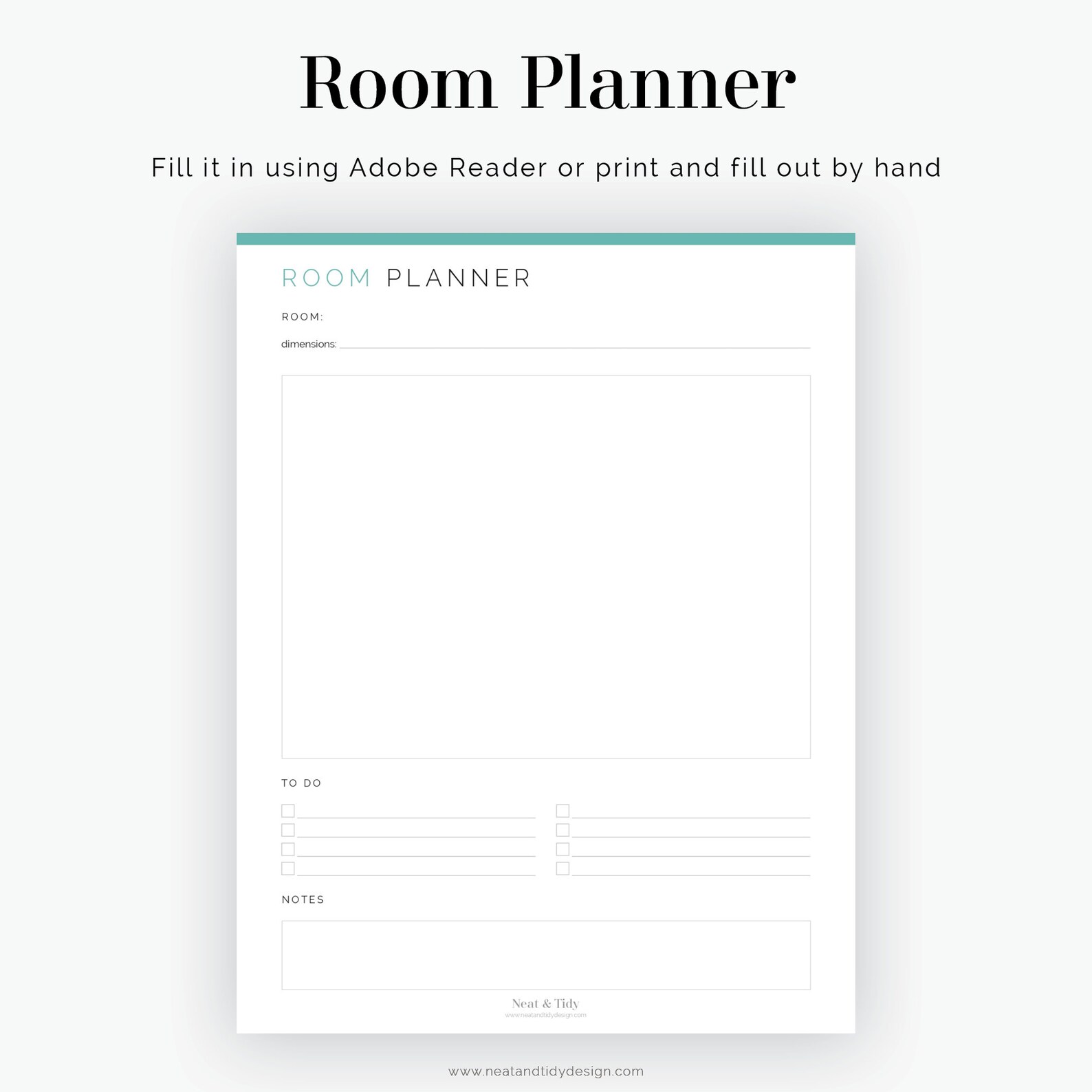 Room Planner Fillable Moving Planner Printable Organizational PDF 3 ...